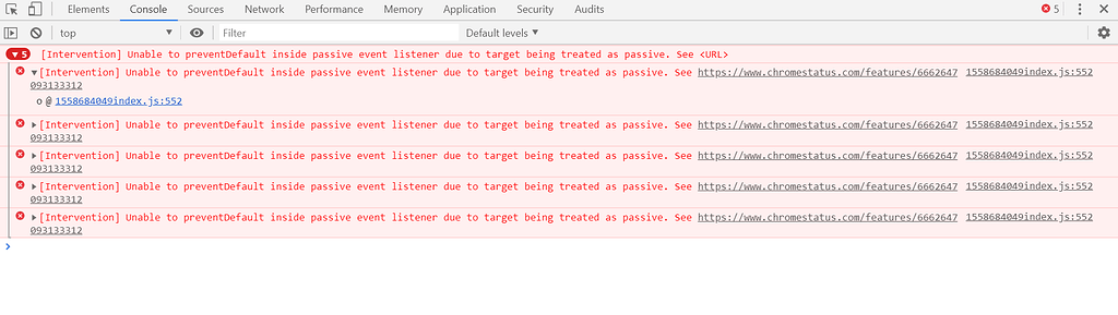 Unable To Preventdefault Inside Passive Event Listener Chrome Console Error Javascript
